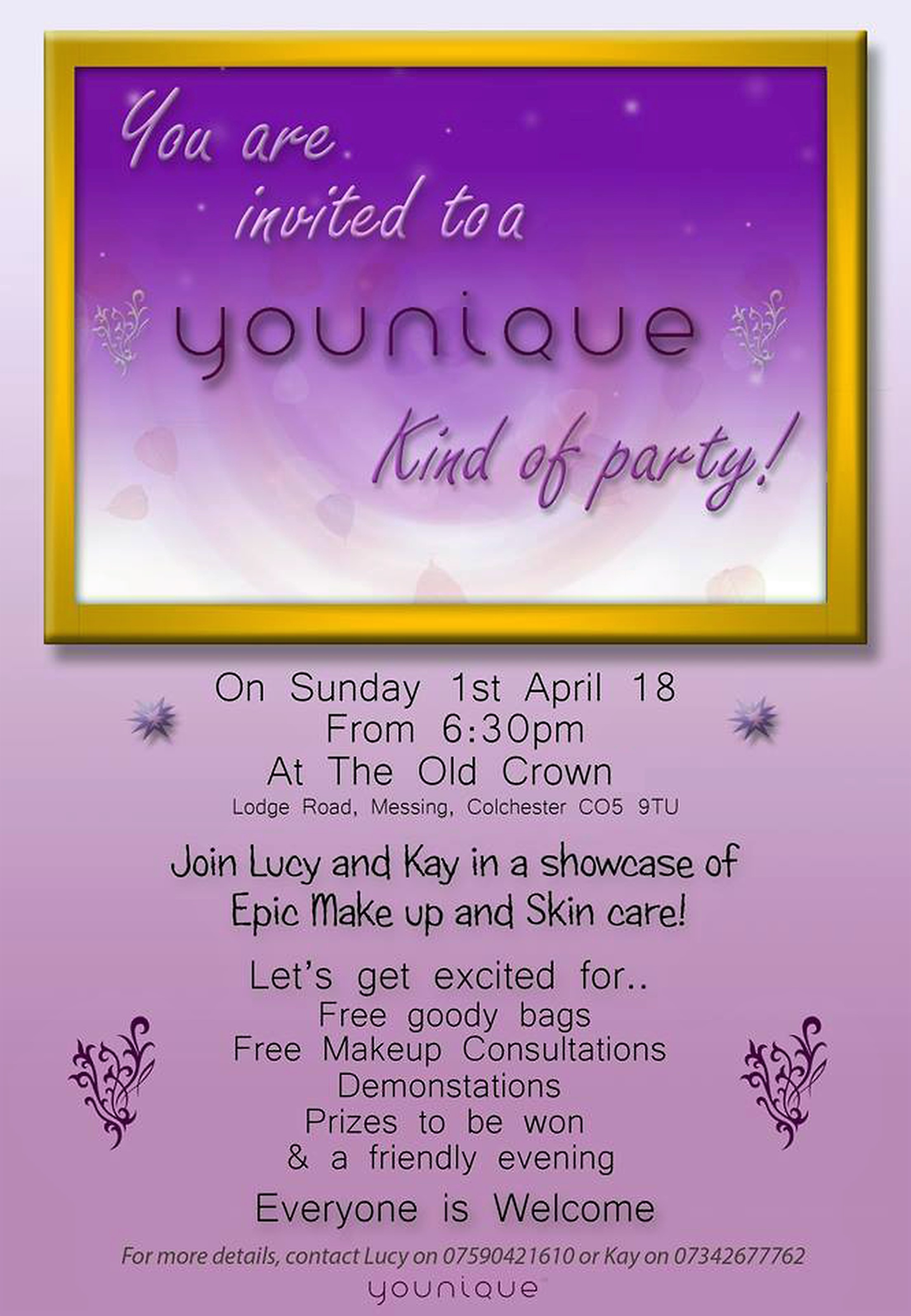 OC A4 Younique Party Poster – The Old Crown Messing
